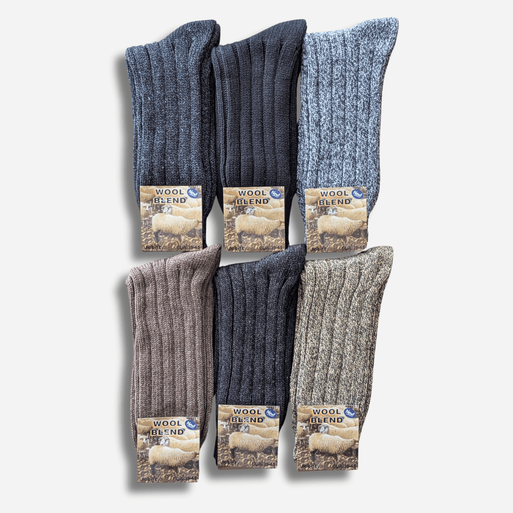 Sock Stack Men's Ultra Chunky Wool Thermal Socks 6 Pairs UK 6-11 EU 39 ...